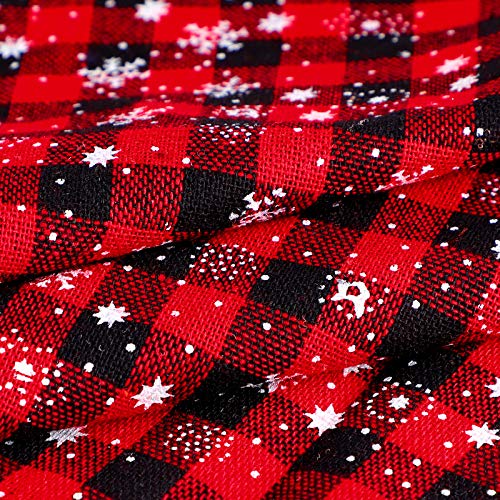 URATOT 3 Pieces Christmas Pet Bandanas Triangle Dog Bibs Kerchief Buffalo Plaid Snowflake Bandanas for Dogs Cats Pets