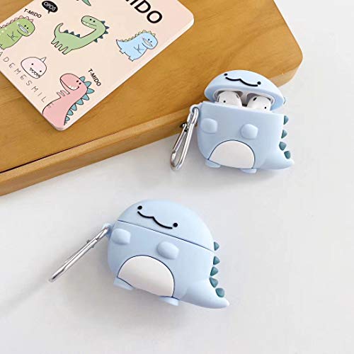 Gtinna for AirPods Case,3D Funny Cartoon Cute Cool Design AirPods Case,Accessories Carabiner Protective Fashion Character Skin Soft Silicone Cover for Apple AirPods 2&1 (Dragon)