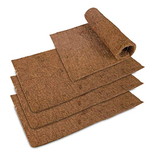 WUHOSTAM 4 Pack (12×20 Inch) Reptile Terrarium Bedding Substrate Liner Natural Coconut Fiber Carpet Mat for Tortoise,Lizard,Snake,Chameleon