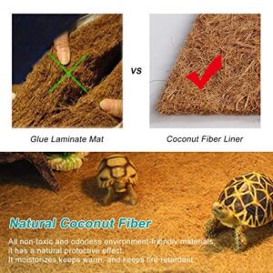 WUHOSTAM 4 Pack (12×20 Inch) Reptile Terrarium Bedding Substrate Liner Natural Coconut Fiber Carpet Mat for Tortoise,Lizard,Snake,Chameleon