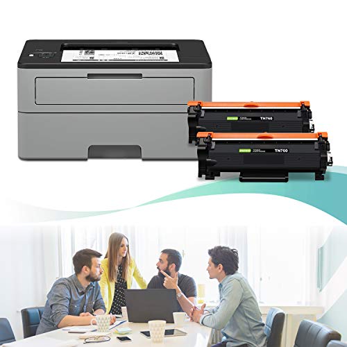 GREENBOX Compatible Toner Cartridge Replacement for Brother TN760 TN-760 TN730 TN-730 for HL-L2350DW DCP-L2550DW HL-L2395DW HL-L2390DW HL-L2370DW Printer (2 Black)