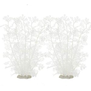 JIH Aquarium Plastic Plants 2 Pcs 15 inch (CU89T-White2pcs)