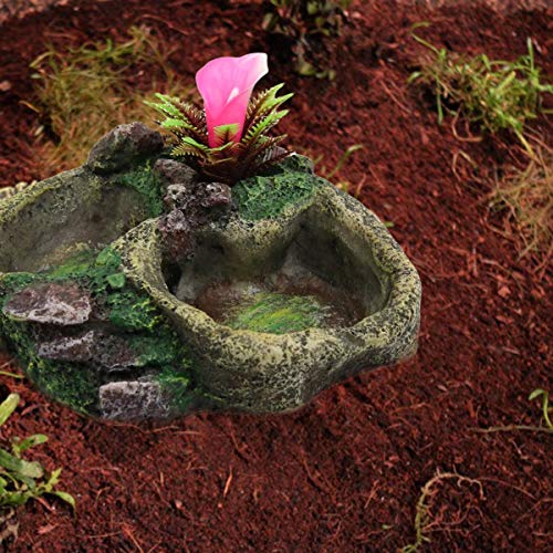 Resin Reptile Platform Artificial Tree Trunk Reptile Food Dish Food Water Bowl Lizard Crawling Platform for Lizard Turtle Gecko Water Frog Snake Amphibian Other Reptile