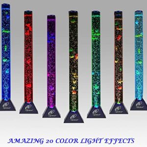 Lightahead Extra Large 4 FT LED Fantasy Bubble Fish Tube Fake Aquarium with Remote Control,10 Fish & 20 Color Light Effects. The Ultimate Sensory Lamp.