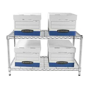 Apollo Hardware Chrome 2-Shelf Wire Shelving, Metal Wire Media Cart 18"x36"x22" (Chrome)