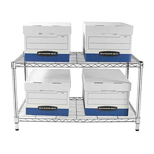 Apollo Hardware Chrome 2-Shelf Wire Shelving, Metal Wire Media Cart 18"x36"x22" (Chrome)