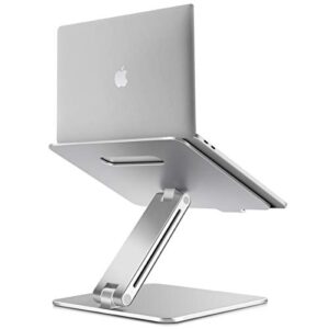 b-land laptop stand, ergonomic adjustable laptop holder laptop riser aluminum notebook computer holder stand compatible with macbook, air, pro, dell xps, samsung, lenovo, alienware all laptops 10-17"