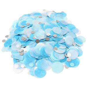 vcostore tissue paper confetti circles - round paper confetti dots,large table confetti for birthday wedding party decoration and gift box decoration, 5000 pieces - blue white & sliver confetti