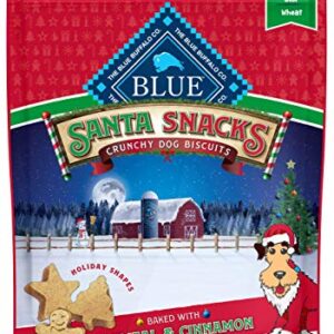 Blue Buffalo Santa Snacks Natural Crunchy Dog Treat Biscuits, Oatmeal & Cinnamon Treats 11-oz