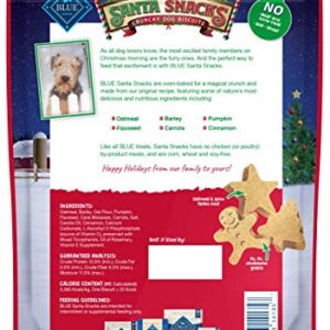 Blue Buffalo Santa Snacks Natural Crunchy Dog Treat Biscuits, Oatmeal & Cinnamon Treats 11-oz