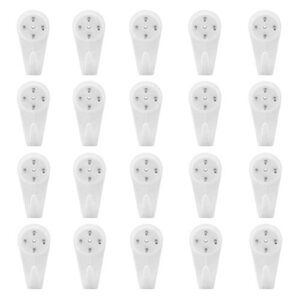 naramax 20pcs white non-trace wall picture hook plastic powerful concrete hard wall drywall picture hooks frame wedding photos mirror wall studs hardwall painting hangers (m size)