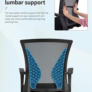 Home Office Chair Mid Back PC Swivel Lumbar Support Adjustable Desk Task Computer Ergonomic Comfortable Mesh Chair with Armrest (Black)