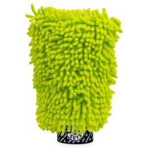 chemical guys mic493 chenille premium scratch-free microfiber wash mitt, lime green, 9.6" x 2.3" x 7"