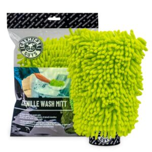 Chemical Guys MIC493 Chenille Premium Scratch-Free Microfiber Wash Mitt, Lime Green, 9.6" x 2.3" x 7"