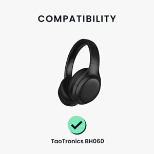 kwmobile Replacement Ear Pads Compatible with TaoTronics BH060 - Earpads Set for Headphones - Black