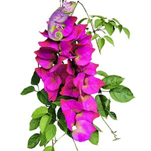 Reptile Plants,2 Pieces Hanging Silk Terrarium Plant with Suction Cup for Bearded Dragons Lizards Geckos Snake Pets Tank Habitat Decorations for Reptile Terrariums Pet Supply (Purple)