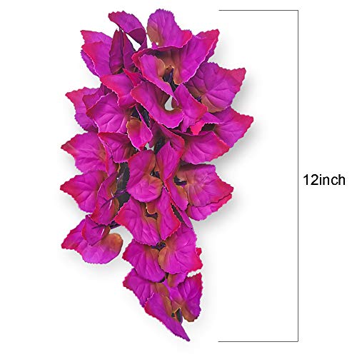 Reptile Plants,2 Pieces Hanging Silk Terrarium Plant with Suction Cup for Bearded Dragons Lizards Geckos Snake Pets Tank Habitat Decorations for Reptile Terrariums Pet Supply (Purple)