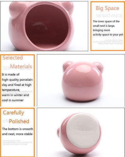 gutongyuan Mini Hamsters House Pet Hideout Hut Cave,Small Animal Ceramic Critter Bath Toy, Ideal for Dwarf Hamsters and Gerbils