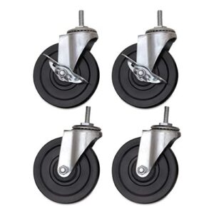 alera sw690004 optional casters for wire shelving - gray/black (4/set)