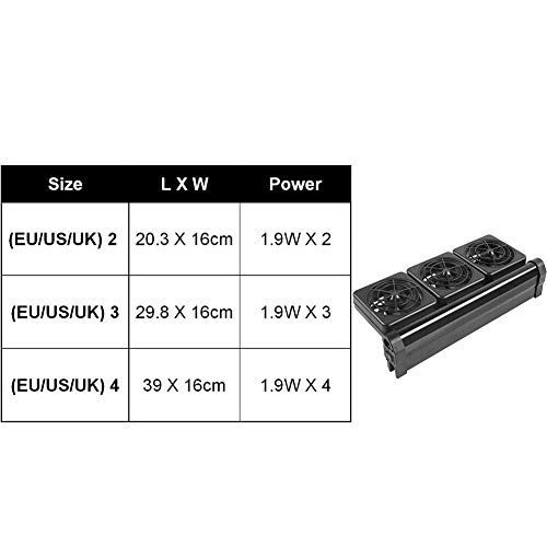 Aquarium Cooling Fan, 12V Adjustable 2/3/4 Heads Aluminum Alloy Fish Tank Cooling System Fan,2 Wind Speed Adjustable Aquarium Chillers