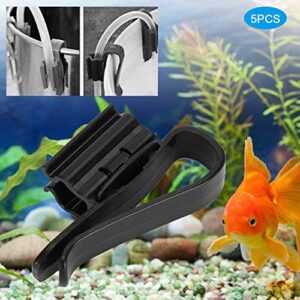 5Pcs/Set Fish Tank Hose Holder Plastic Fish Tank Water Pipe Clamp Fish Tank Water Clip For Fish Tank And Aquarium(black)