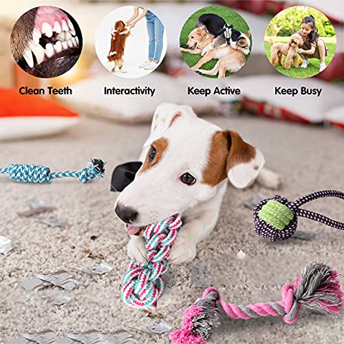 SYEENIFY Puppy Toys for Small Dogs, Teething Toys for Puppies,Cute Dog Toys for Small Dogs,Durable Chew Toys for Puppies,100% Natural Cotton Rope Chew Toys, Safe, Non-Toxic