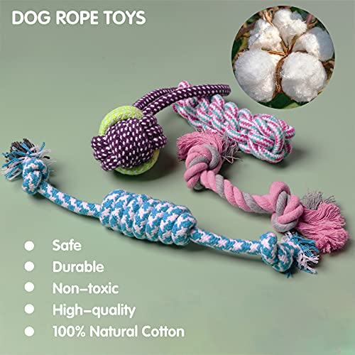 SYEENIFY Puppy Toys for Small Dogs, Teething Toys for Puppies,Cute Dog Toys for Small Dogs,Durable Chew Toys for Puppies,100% Natural Cotton Rope Chew Toys, Safe, Non-Toxic