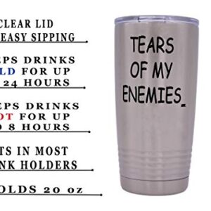 Rogue River Tactical Funny Sarcastic Office Work 20 Oz. Travel Tumbler Mug Cup w/Lid Vacuum Insulated Hot or Cold Tears of My Enemies