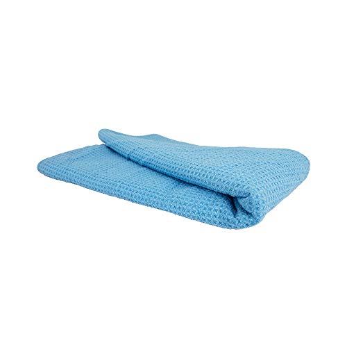 Chemical Guys MIC701 Waffle Weave Glass and Window Microfiber Towel, Light Blue (24" x 16")