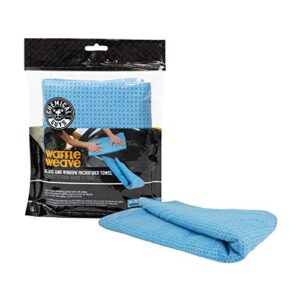 Chemical Guys MIC701 Waffle Weave Glass and Window Microfiber Towel, Light Blue (24" x 16")