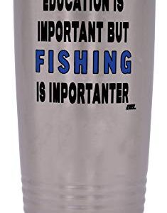 Rogue River Tactical Funny Fishing 20 Oz. Travel Tumbler Mug Cup w/Lid Vacuum Insulated Hot or Cold Education Fishing Gift Fish