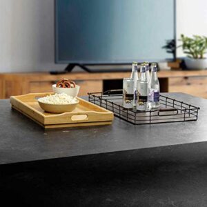 Mesa Bamboo and Metal Tray Set