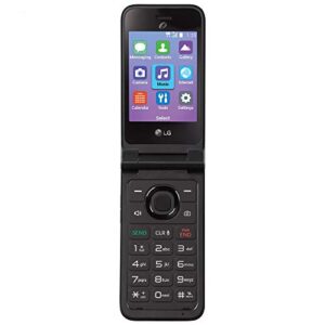 tracfone carrier-locked lg classic flip 4g lte prepaid flip phone- black - 4gb - sim card included – cdma