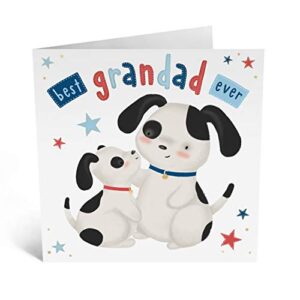 CENTRAL 23 - Cute Birthday Card for Grandad - Adorable Puppy Design - Father's Day for Grandpa - Sweet Design from Grandson - Fathers Day Card for Dad - Comes with Fun Stickers