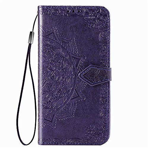 LEMAXELERS Redmi Note 9 Pro Case PU Leather Phone Case Mandala Embossed Wallet Flip Shockproof Protective with Stand Card Holder Cover for Xiaomi Redmi Note 9S / Note 9 Pro Max. Mandala Purple SD