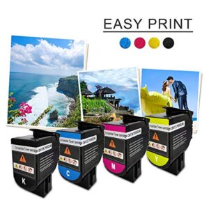 4 Colors Compatible Toner Cartridges CS317 CX317 CS417 CX417 CS517 CX517 Standard Capacity 3000 Pages BK, 2300 Pages CMY for Lexmark Printer CS317dn CX317dn CS417dn CX417de CS517de CX517de VICTORSTAR