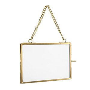 Main + Mesa Brass Framed Hanging Photo Frames, Set of 3