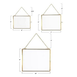 Main + Mesa Brass Framed Hanging Photo Frames, Set of 3