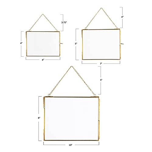 Main + Mesa Brass Framed Hanging Photo Frames, Set of 3