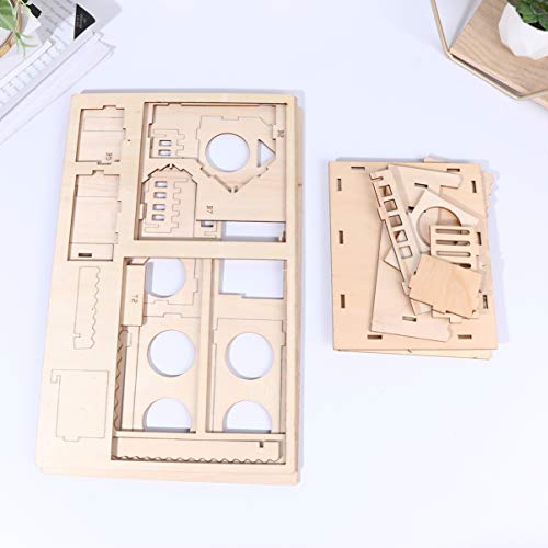 VILLCASE Hamster Ladder Wood Hut of Pets Mouse Rat Gerbil and Dwarf Hamster Can Freely Play with A Material of Log, Two Layers Platform for Living Activities