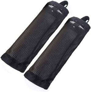 plastic bag holder, hanging folding mesh garbage bag for home and kitchen plastic bag storage (black 2 pack)