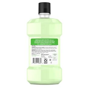 Listerine Zero Alcohol Mouthwash, Oral Rinse Kills up to 99% of Bad Breath Germs, Limited Edition Coconut Lime Flavor, 500 mL (Pack of 3)