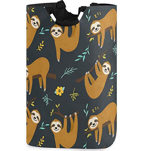 visesunny Large Capacity Laundry Hamper Basket Cartoon Sloth Animal Water-Resistant Oxford Cloth Storage Baskets for Bedroom, Bathroom, Dorm, Kids Room