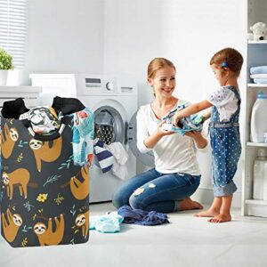 visesunny Large Capacity Laundry Hamper Basket Cartoon Sloth Animal Water-Resistant Oxford Cloth Storage Baskets for Bedroom, Bathroom, Dorm, Kids Room