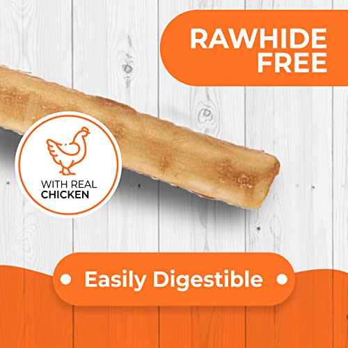 Canine Naturals Chicken Recipe Chew - Rawhide Free Dog Treats - Made From USA Raised Chicken - All-Natural and Easily Digestible - 10 Pack of 5 Inch Stick