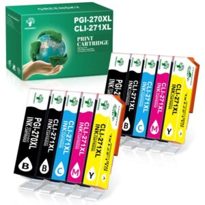 greensky compatible ink cartridge replacement for canon 270xl 271xl to use with pixma mg7720 mg6820 mg5720 ts9020 ts6020 mg6821 mg5722 printer (2 pgblack,2 black,2 cyan,2 magenta,2 yellow-10 pack)