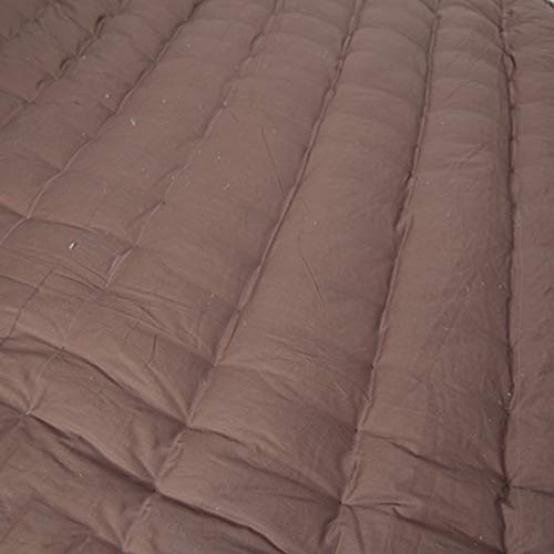 Thick Solid Color Quilted Mattress Topper Double Futon Comfortable Bed Roll for Home,100% Cotton Round Mattress Cover Brown Diameter240cm(94inch)