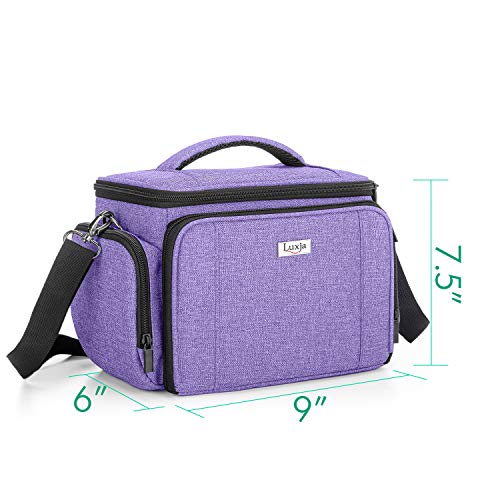 LUXJA Carrying Bag Compatible with Cricut Joy, Carrying Case Compatible with Cricut Joy and Tool Set, Tote Compatible with Cricut Joy (with Supplies Storage Sections), Purple (gray lining)