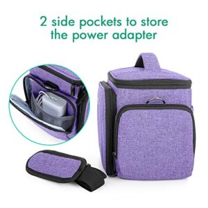 LUXJA Carrying Bag Compatible with Cricut Joy, Carrying Case Compatible with Cricut Joy and Tool Set, Tote Compatible with Cricut Joy (with Supplies Storage Sections), Purple (gray lining)