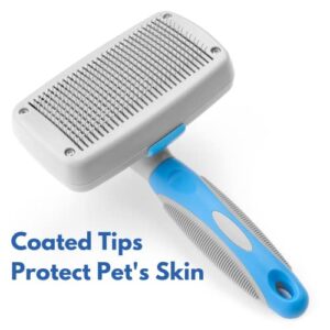 Freshly Bailey Self Cleaning Slicker Brush For Dogs and Cats - Top Slicker Dog and Cat Brush - Effective, Comfortable, and Super Easy to Clean - Perfect For Grooming Your Dog and Medium to Large Cat